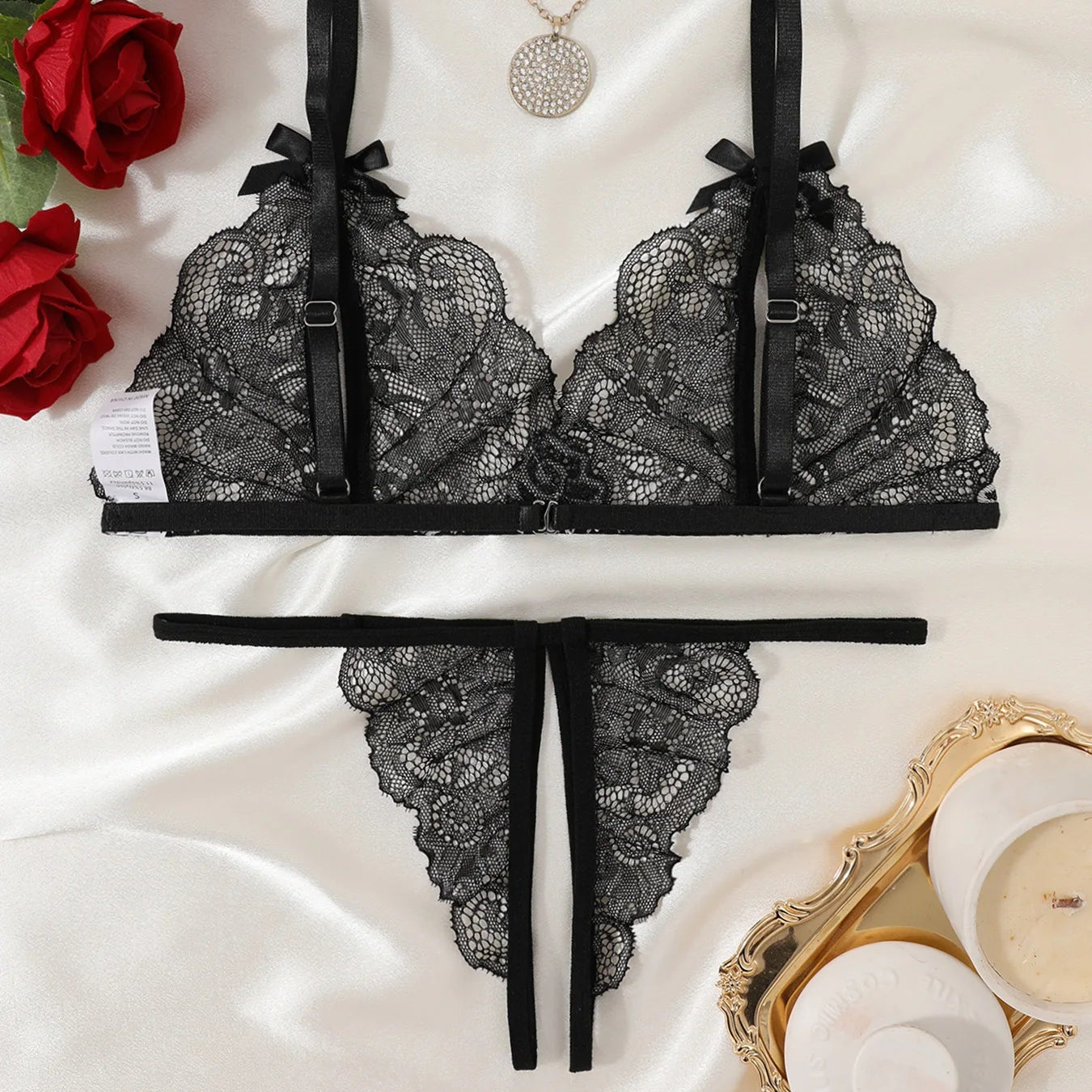 Model SL102 Black-Red – LORETTA LACE LINGERIE